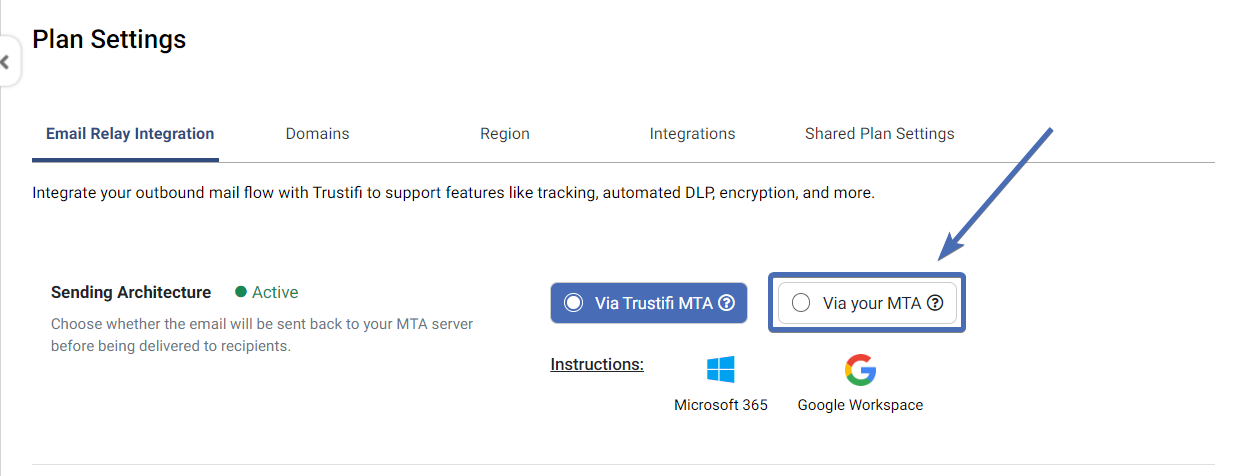 Switching to “Your MTA” architecture